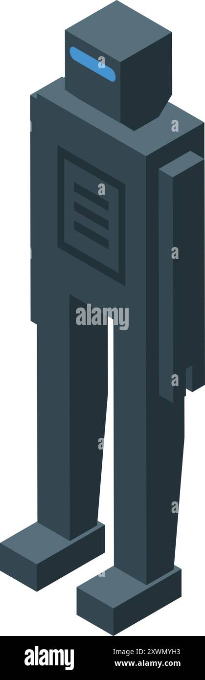 Illustration of a modern robot standing still in isometric view Stock ...
