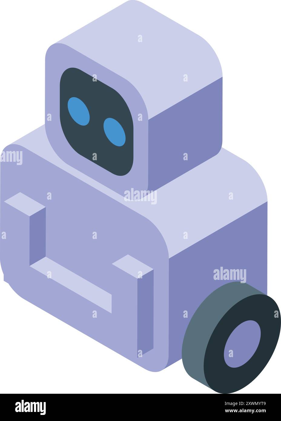 Modern robot using artificial intelligence navigating isometrically ...