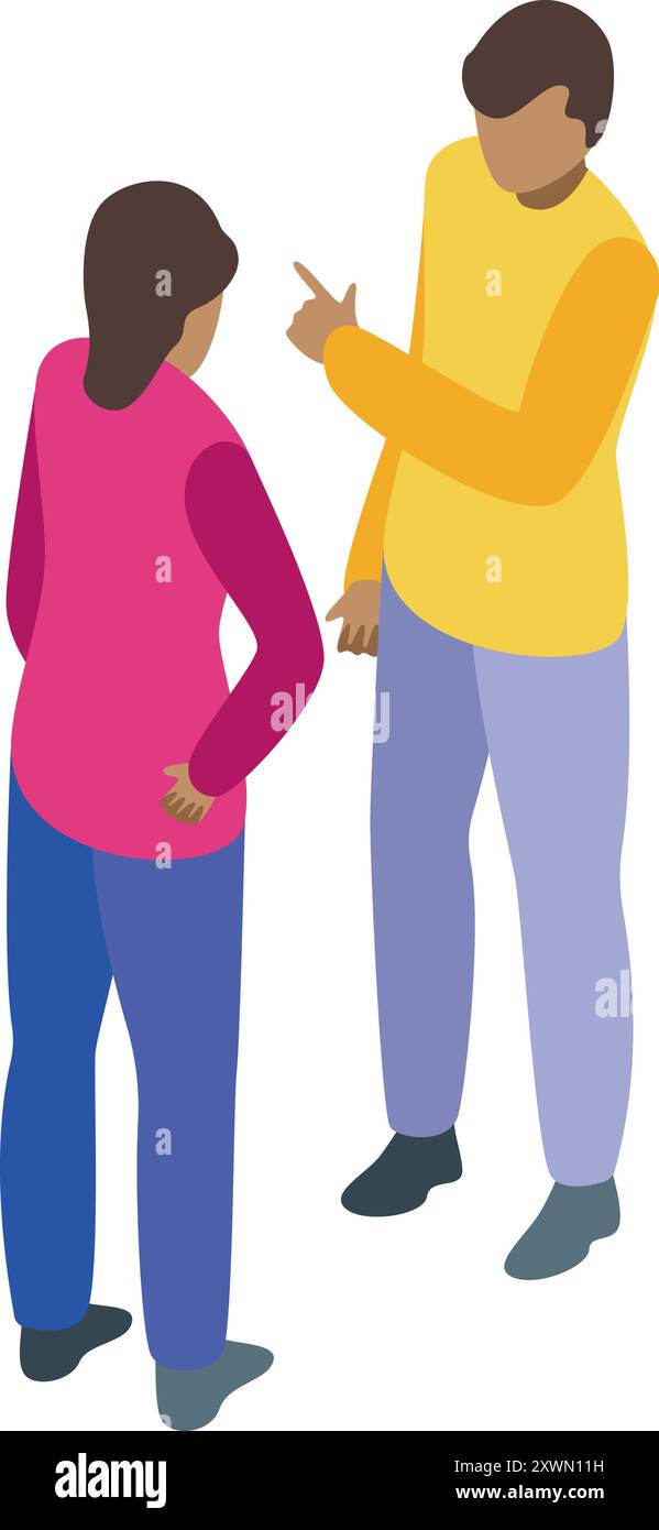 Couple young conversation explaining Stock Vector Images - Alamy