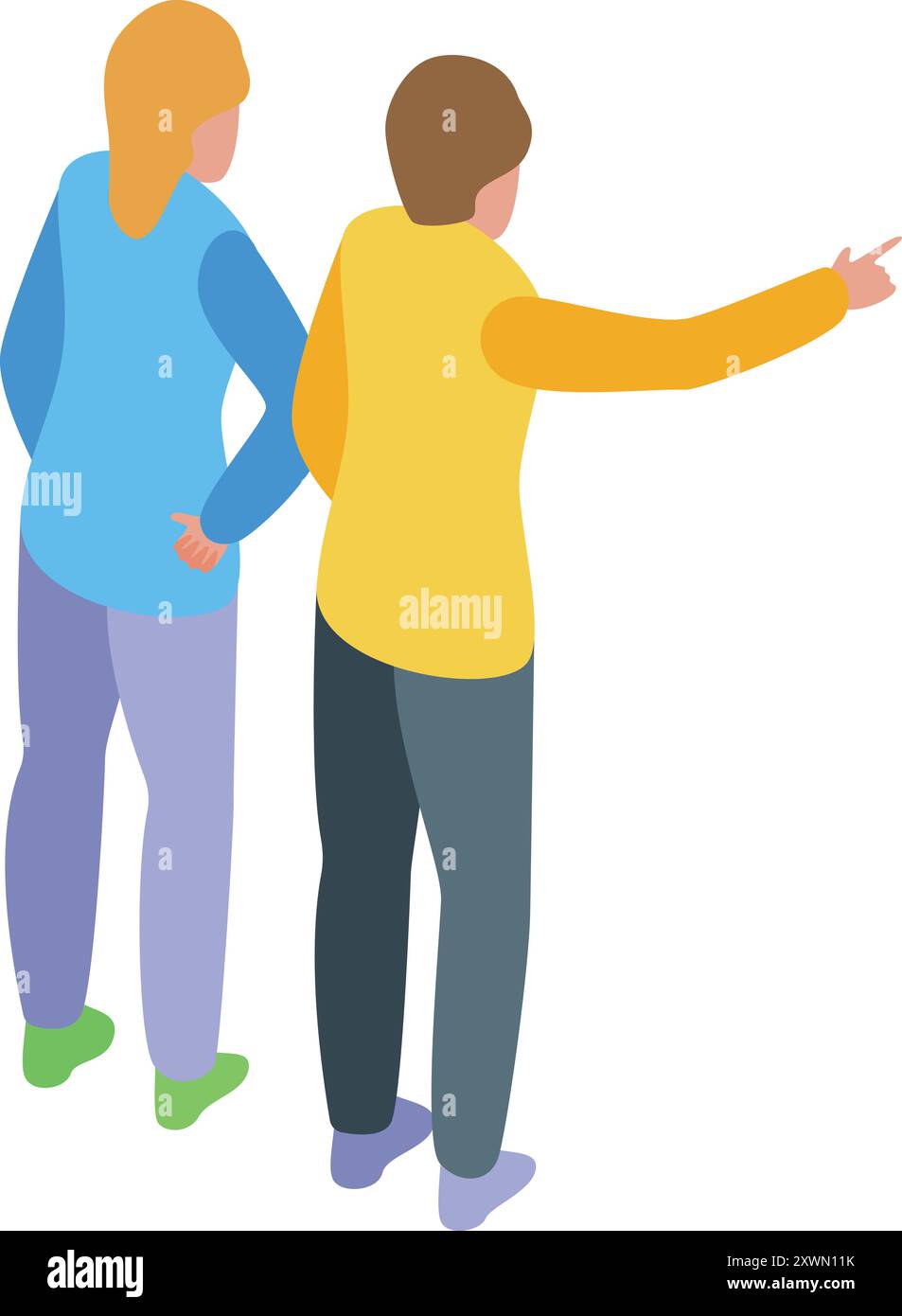 Couple showing something Stock Vector Images - Alamy