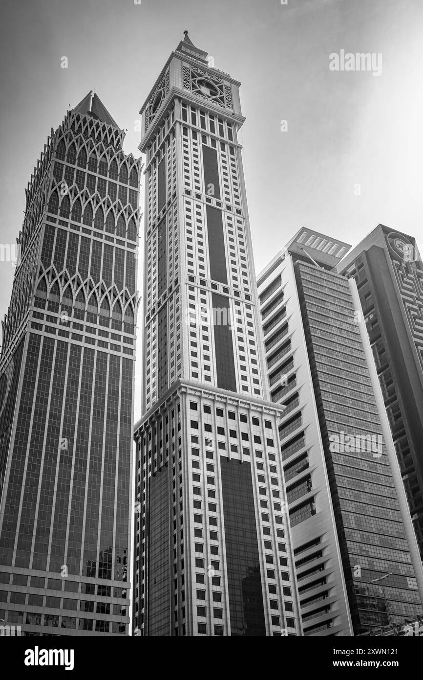 Dubai business district modern Black and White Stock Photos & Images ...