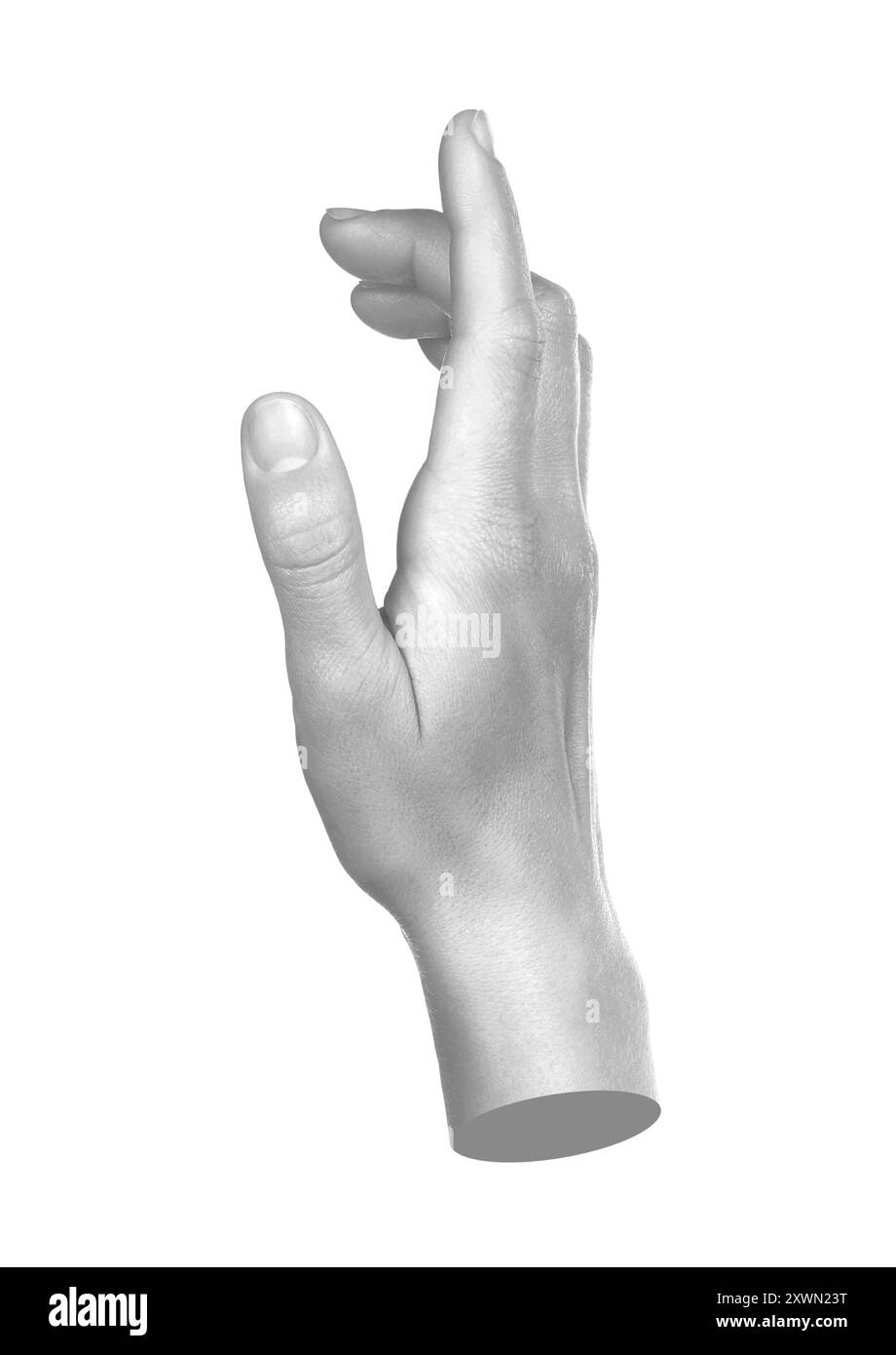 Hand shows virtual touching, isolated on a transparent background ...