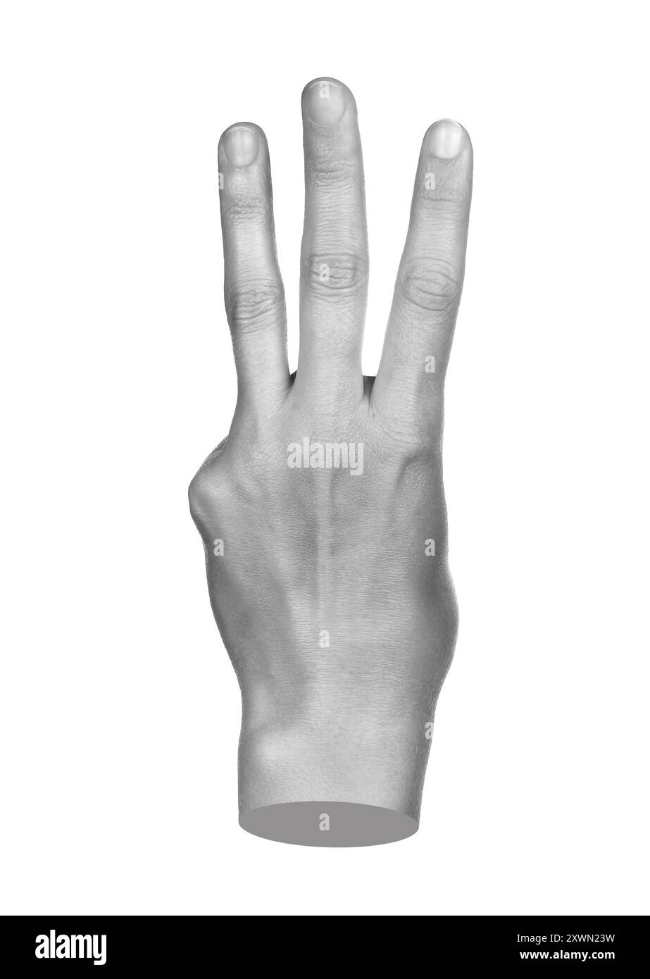 Hand shows finger-counting, isolated on a transparent background ...