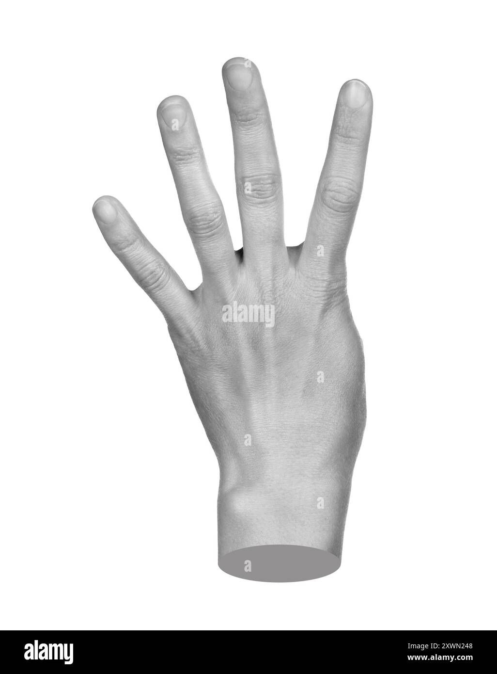 Hand shows finger-counting, isolated on a transparent background ...