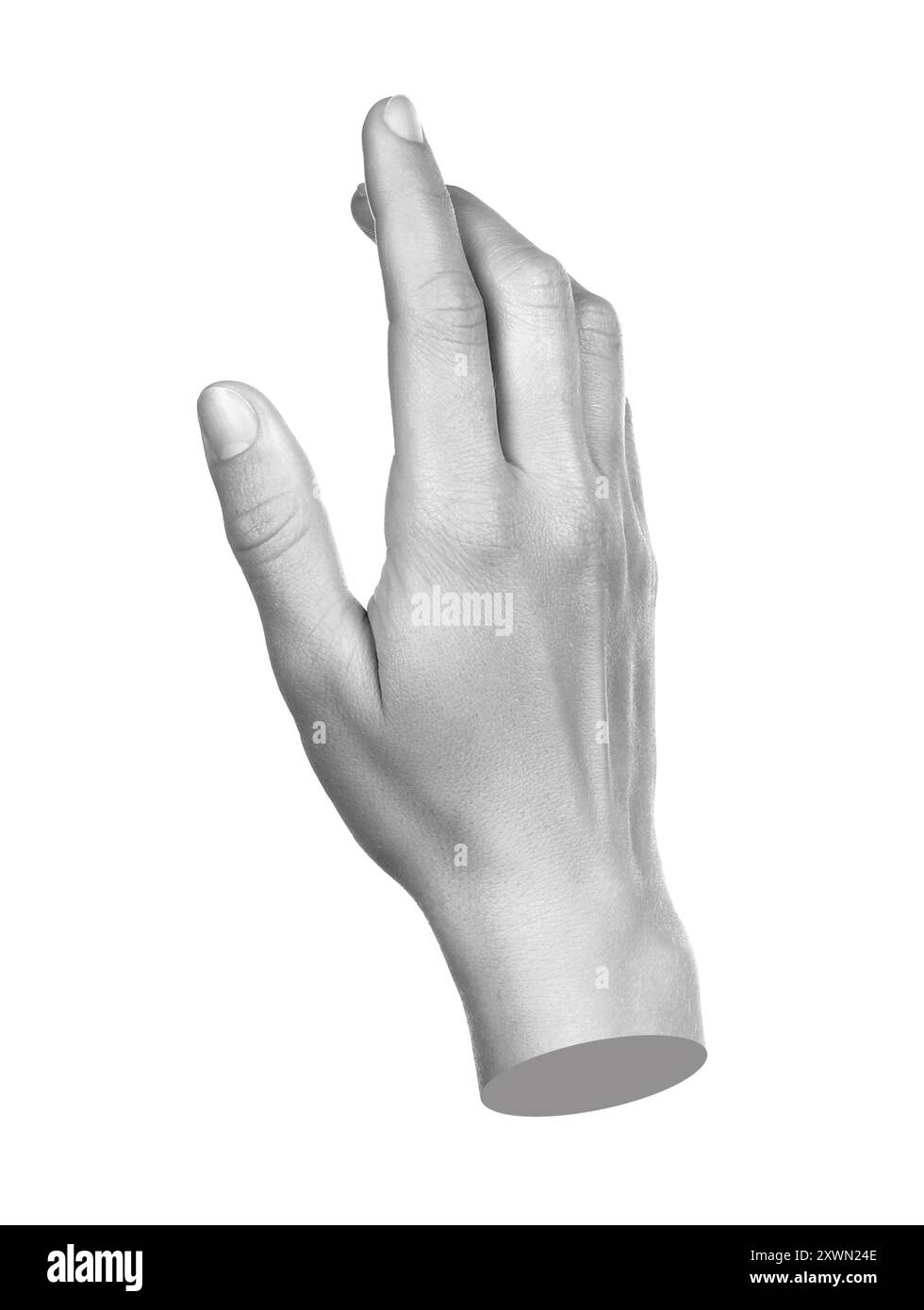 Hand shows virtual touching, isolated on a transparent background ...