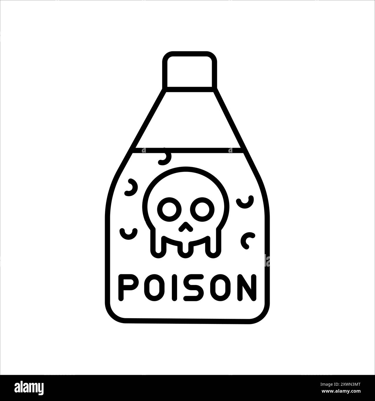 Bottle with toxic line color icon. Household injuries sign for web page ...