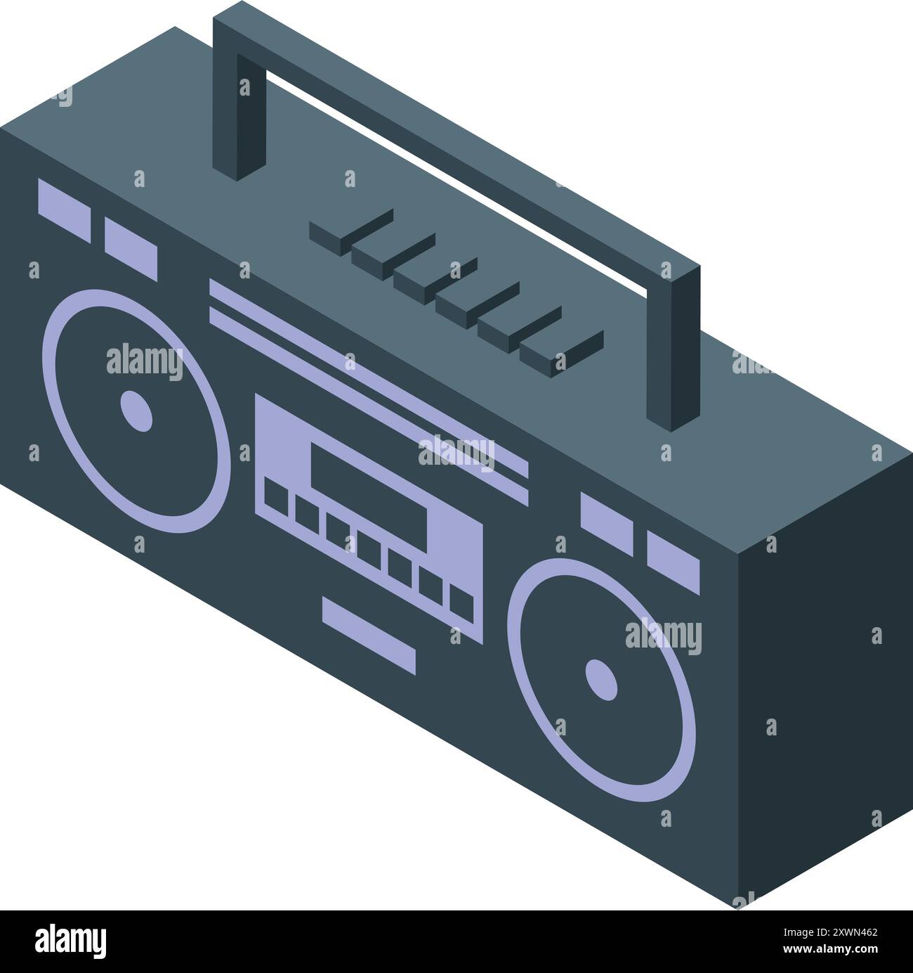 Isometric boombox playing music with a handle Stock Vector Image & Art ...