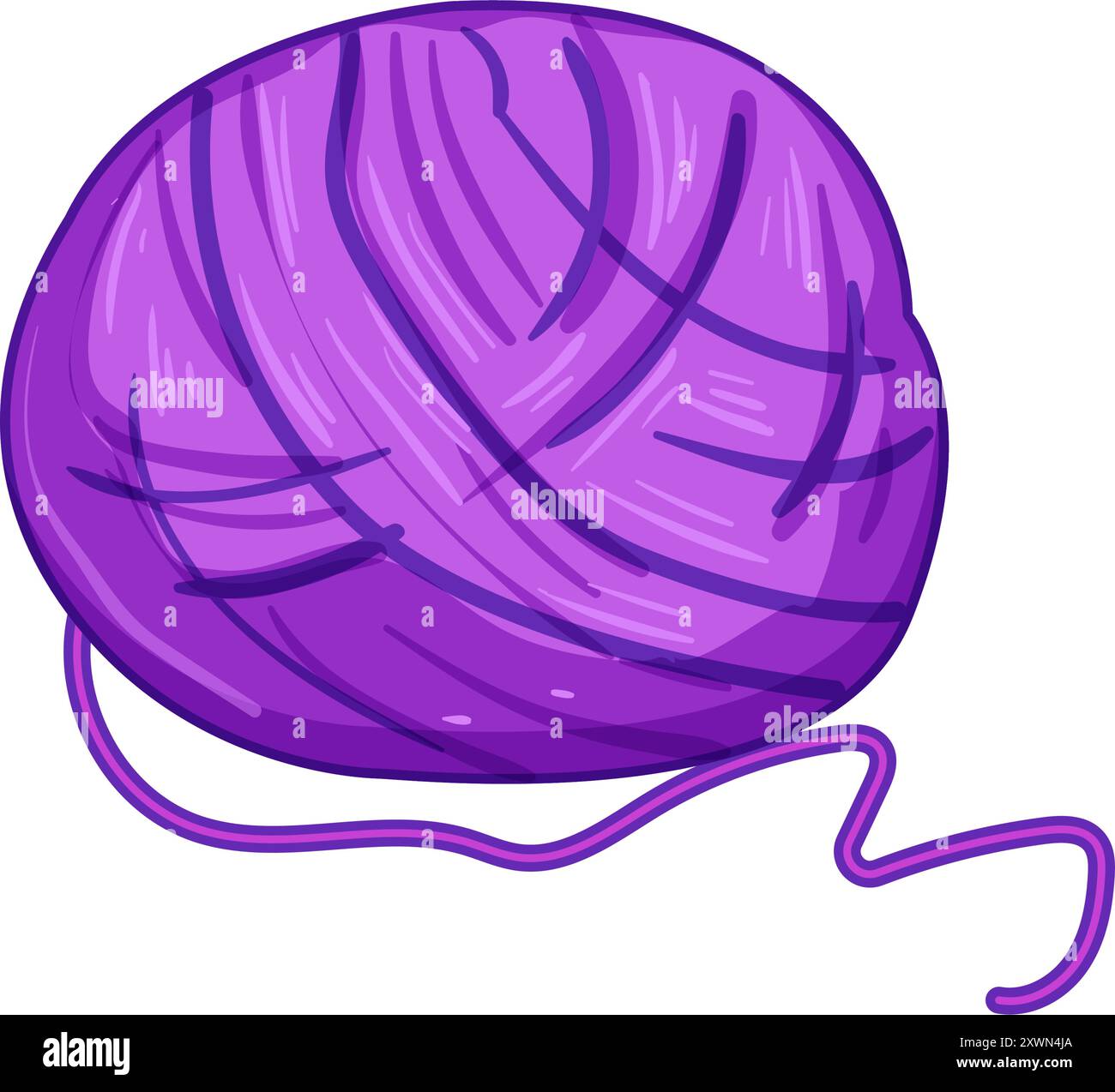 crochet ball yarn cartoon vector illustration Stock Vector Image & Art ...