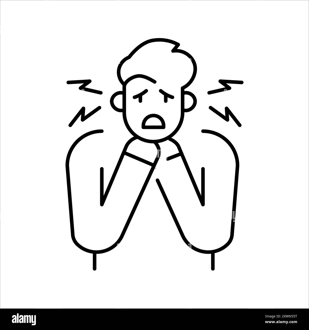 Choking line color icon. Household injuries sign for web page, mobile ...