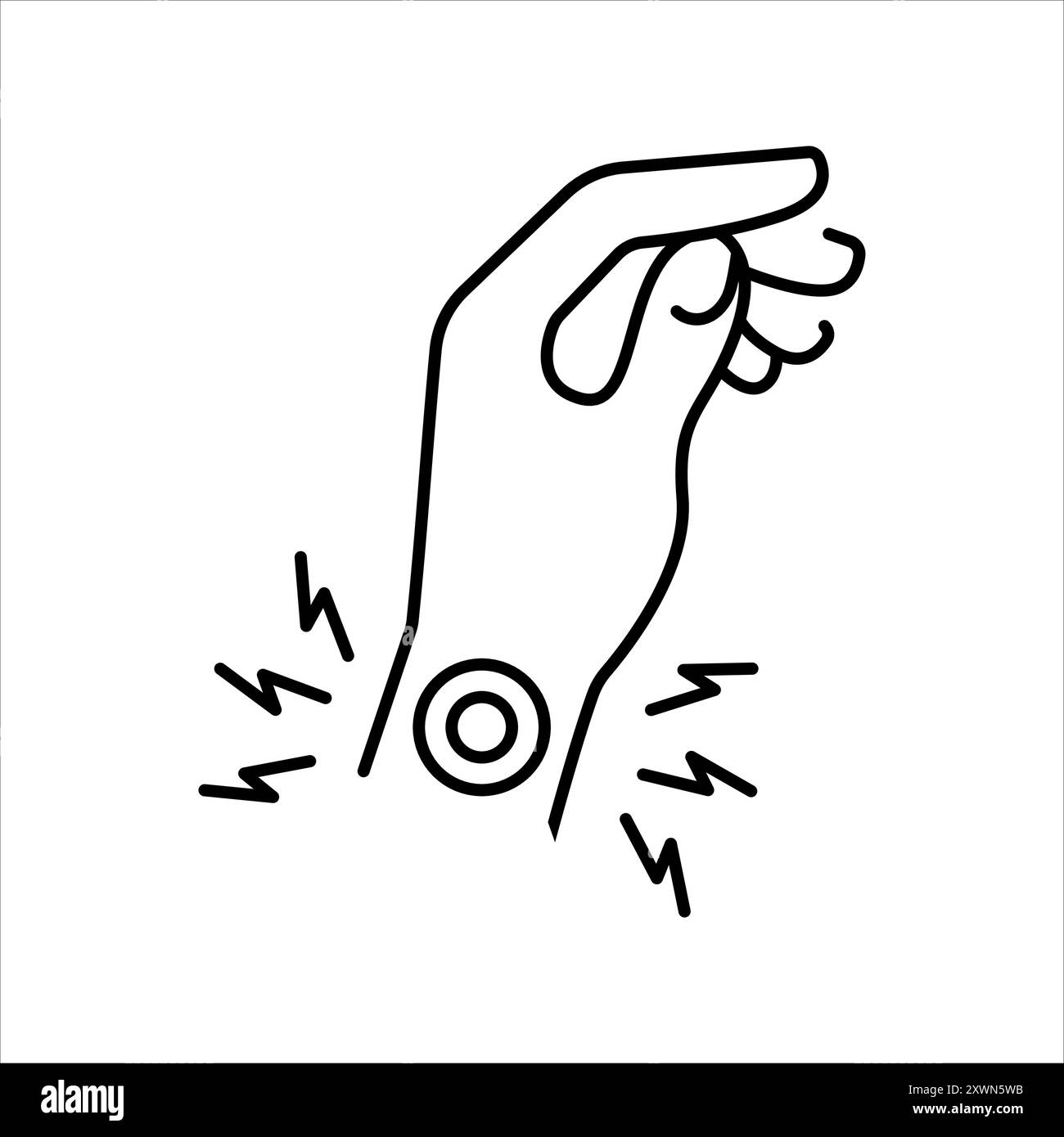 Hand sprain line color icon. Household injuries sign for web page ...