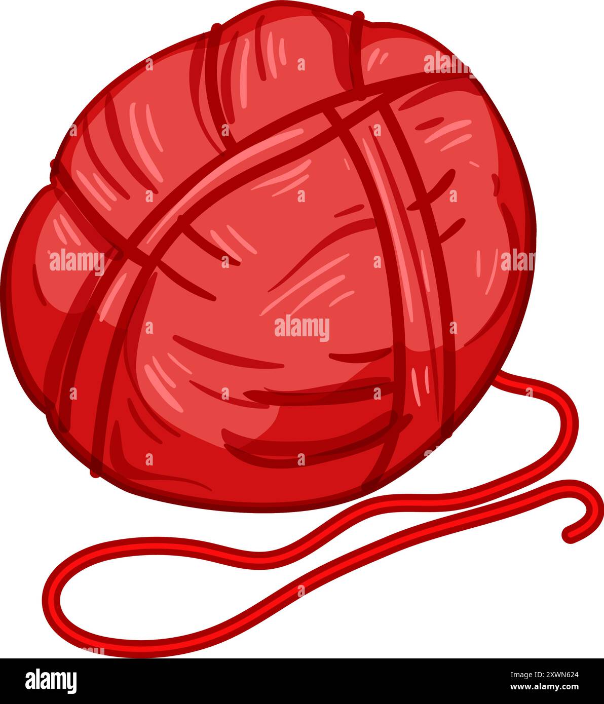 thread ball yarn cartoon vector illustration Stock Vector Image & Art ...