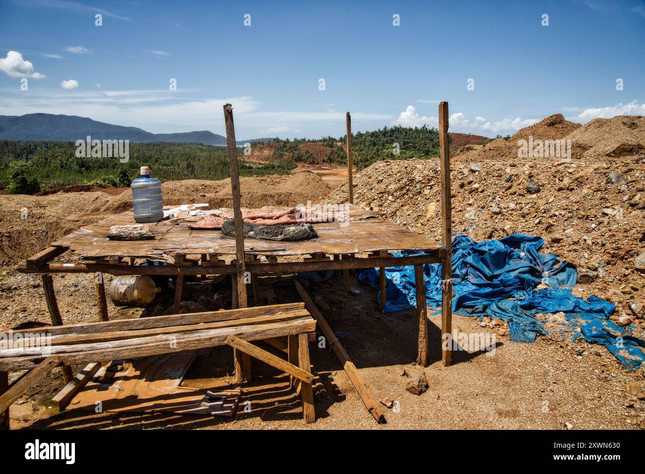 Nickel extraction, Mining in Labengki, Sulawesi, Indonesia, Asia Stock ...