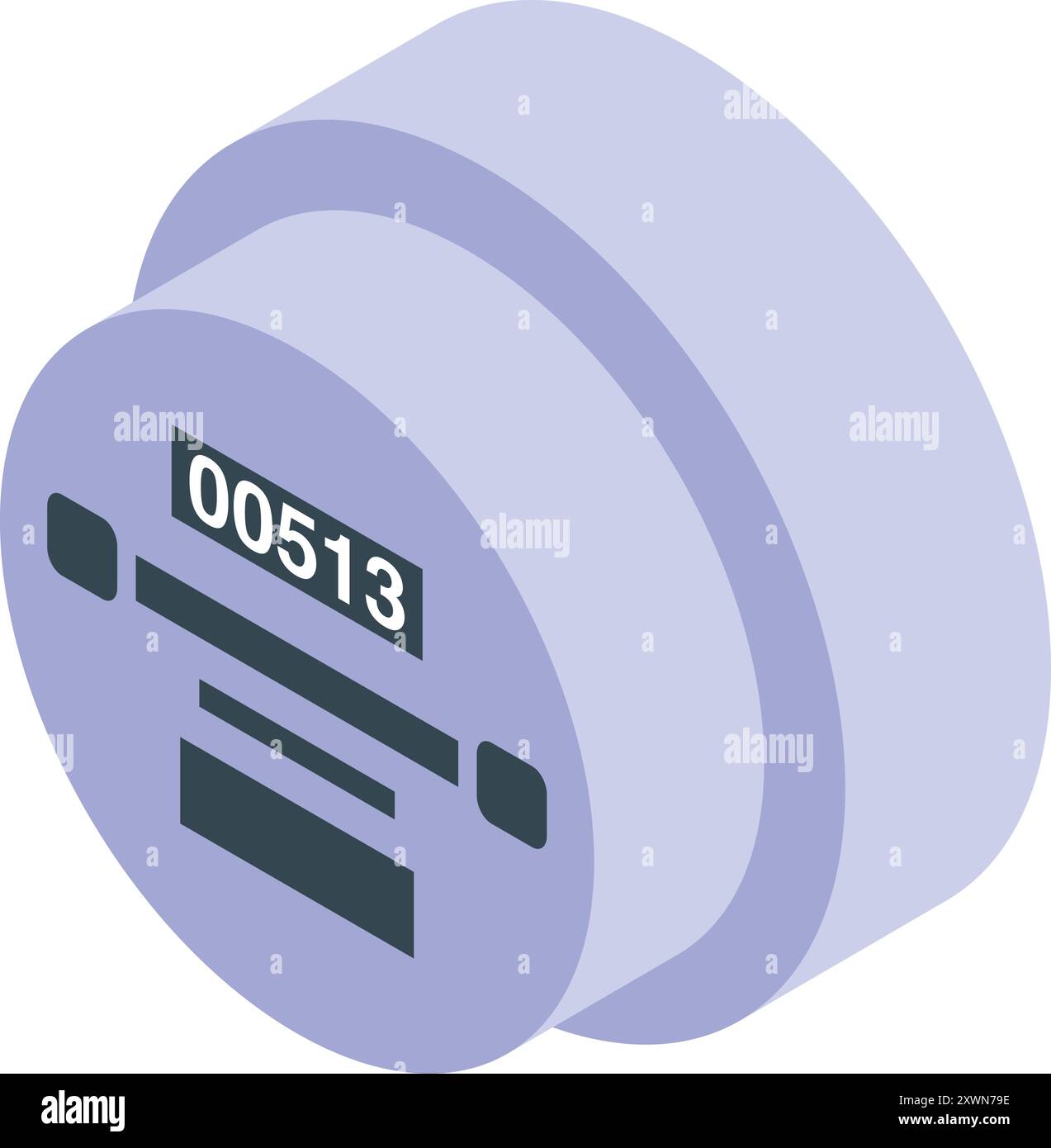 Electronic meter showing energy consumption data, isometric 3d icon ...