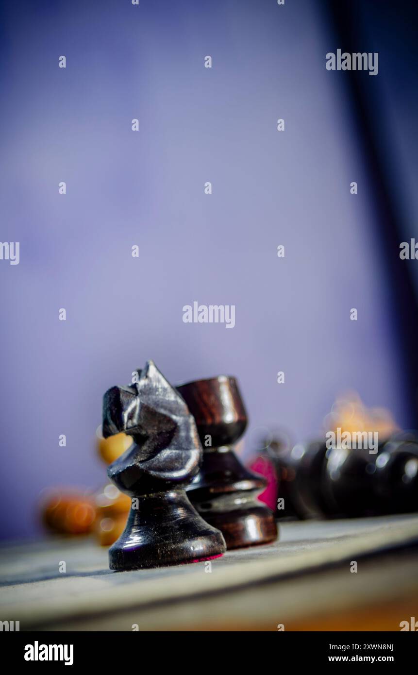 conceptual composition with chess pieces, the chaos of war, strategy ...