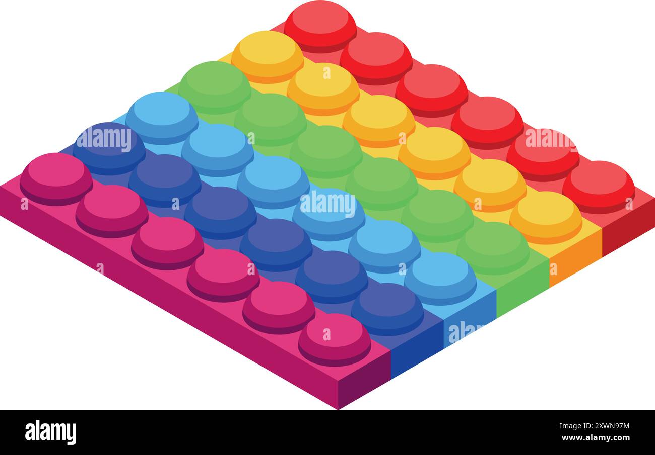 Colorful rainbow pop it fidget toy is laying on a white background ...