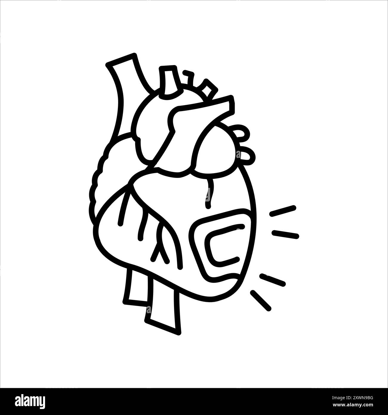 Heart failure line black icon. Sign for web page, mobile app, button ...