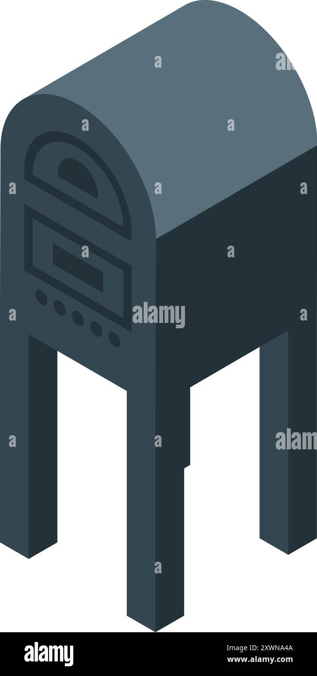 American mailbox standing on legs isometric view isolated on white ...