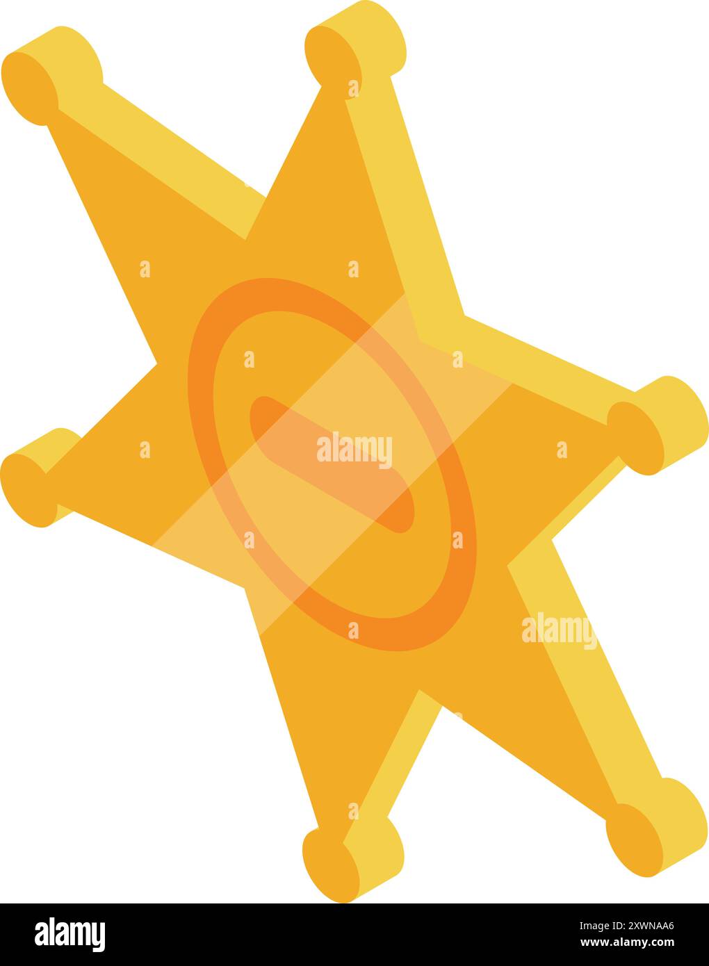 Golden five pointed sheriff star badge symbol of authority and justice ...