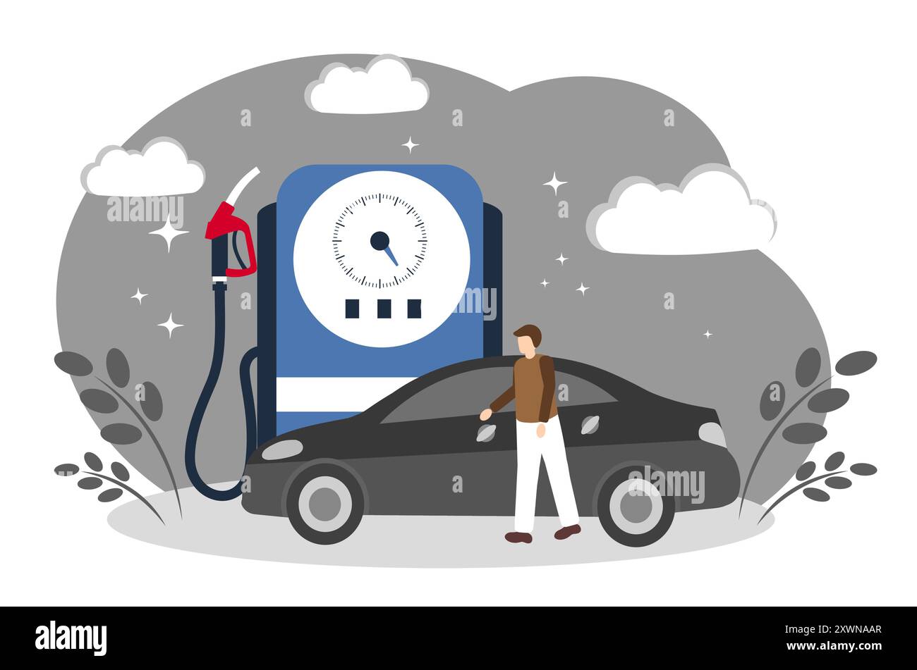 Cartoon man gas station pump hi-res stock photography and images - Alamy