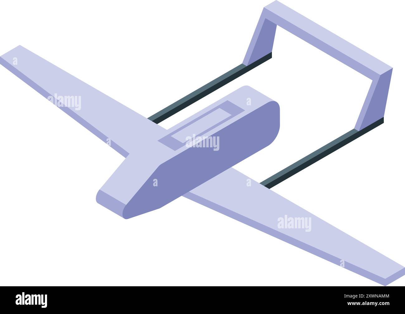 Unmanned military drone flying with digital camouflage in an isometric ...