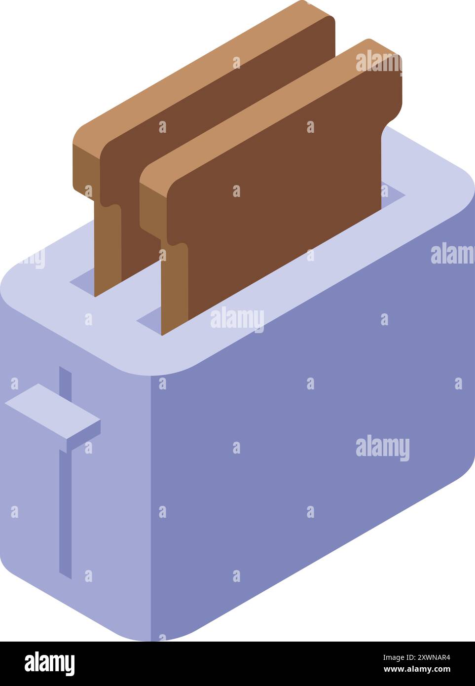 Modern toaster is toasting two slices of bread for a quick and easy ...
