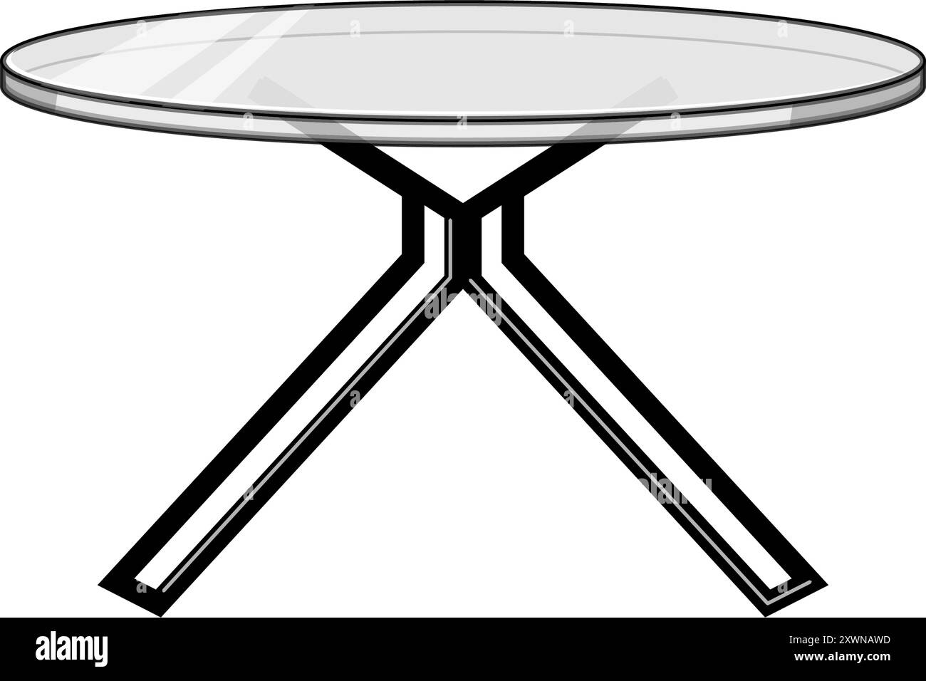 minimalist glass table cartoon vector illustration Stock Vector Image ...