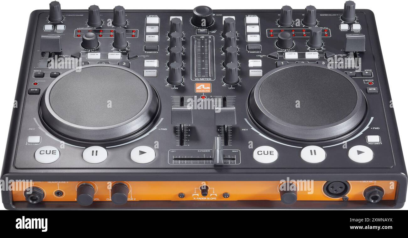 studio shot of portable DJ Control Mixer on white background Stock ...