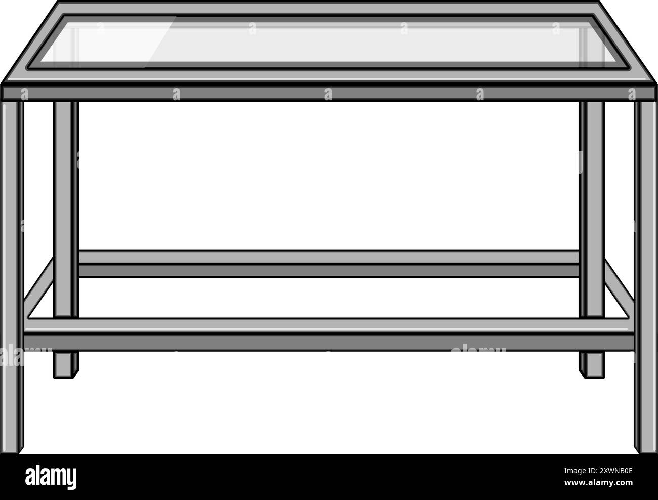 contemporary glass table cartoon vector illustration Stock Vector Image ...