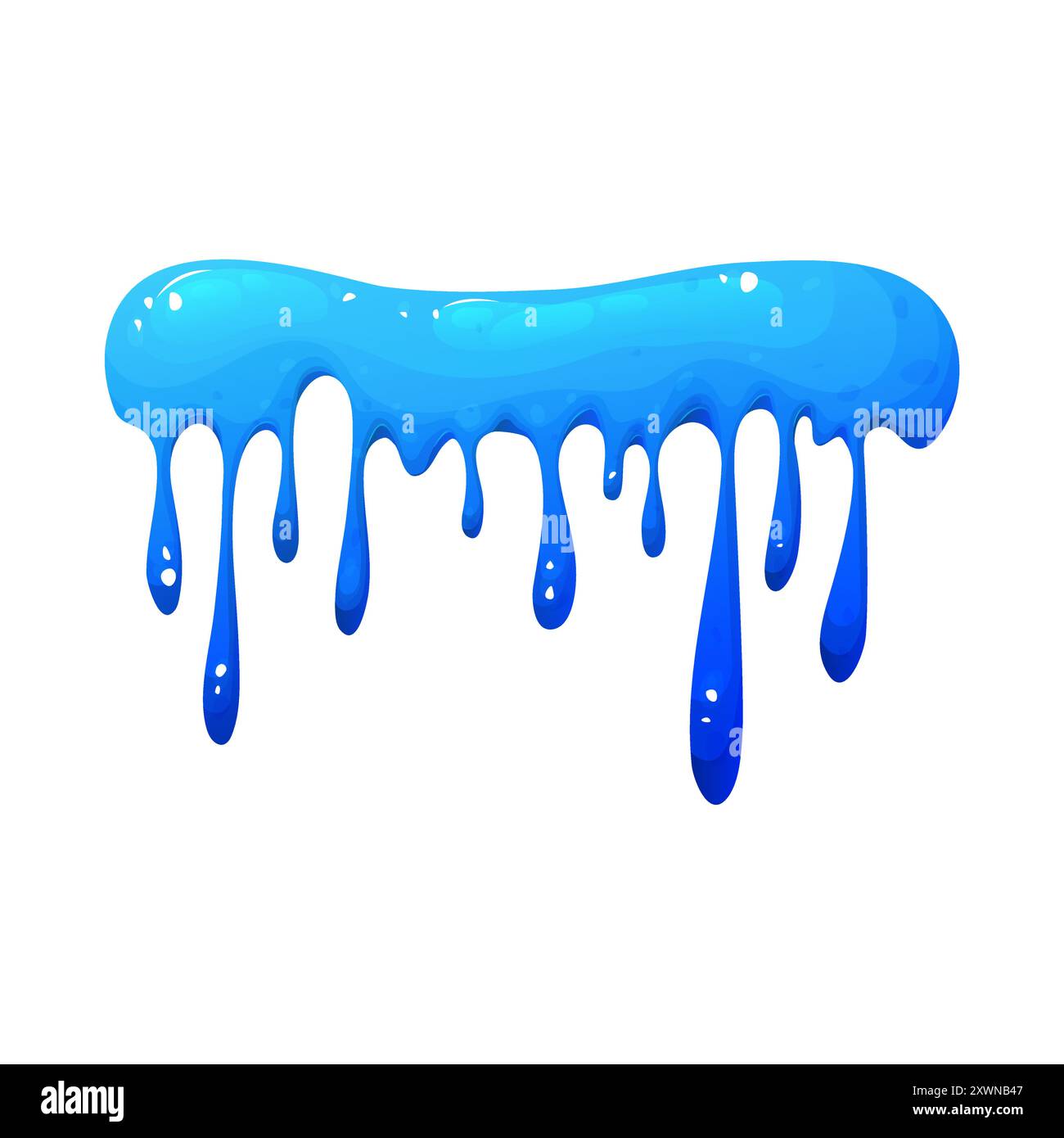 Colorful dripping slime in cartoon. Mucus splashes and liquid drop ...