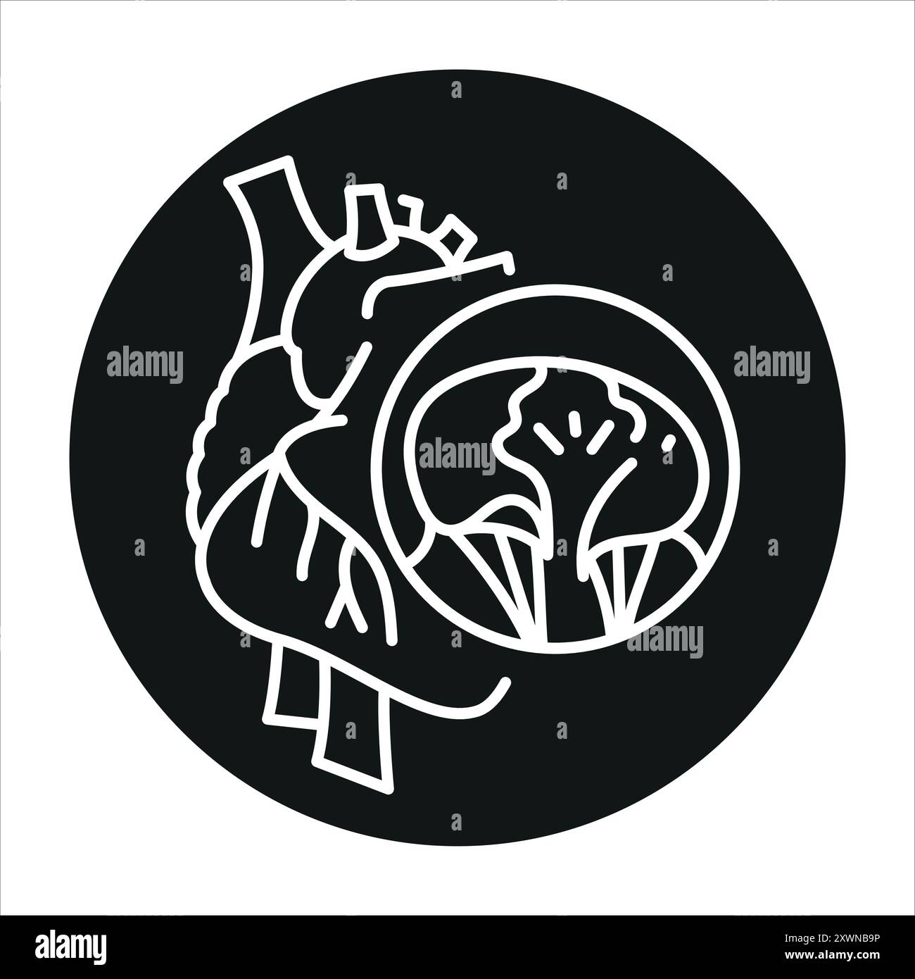 Mitral valve prolapse line black icon. Sign for web page, mobile app ...