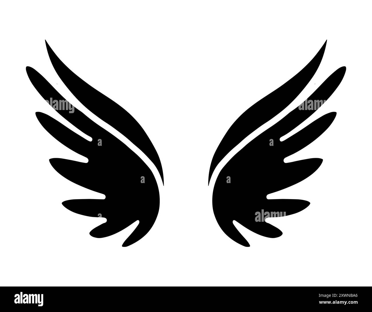 Cartoon angel wings Black and White Stock Photos & Images - Alamy