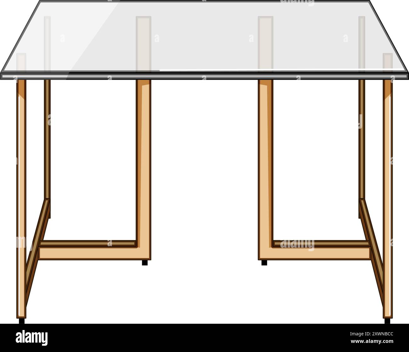 sleek glass table cartoon vector illustration Stock Vector Image & Art ...