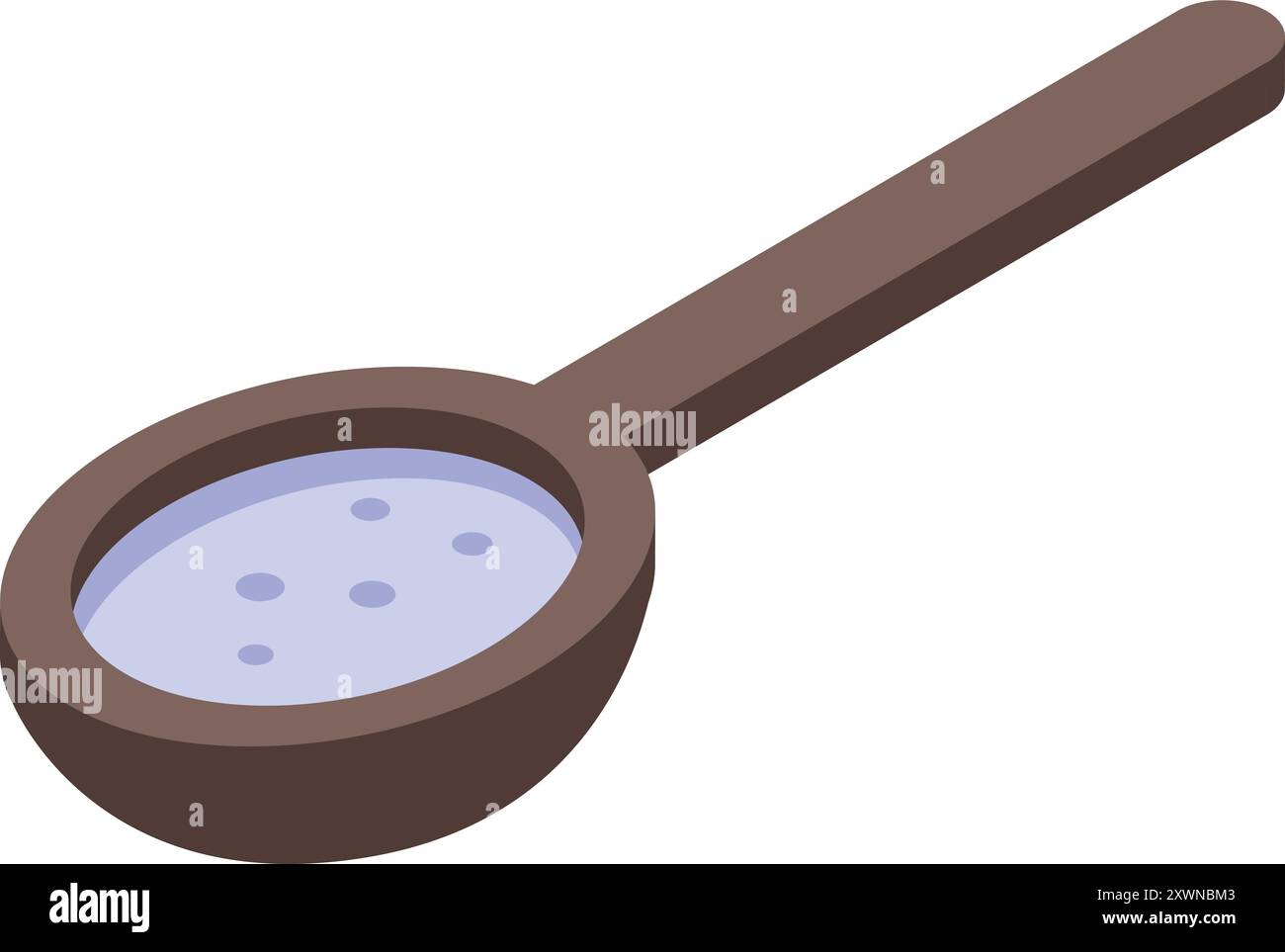 Isometric icon of wooden spoon holding water with bubbles Stock Vector ...