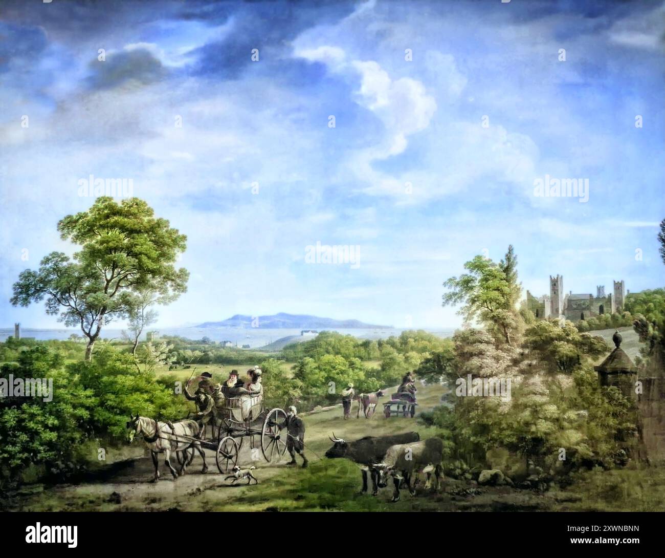 Medieval castle overview illustration hi-res stock photography and ...
