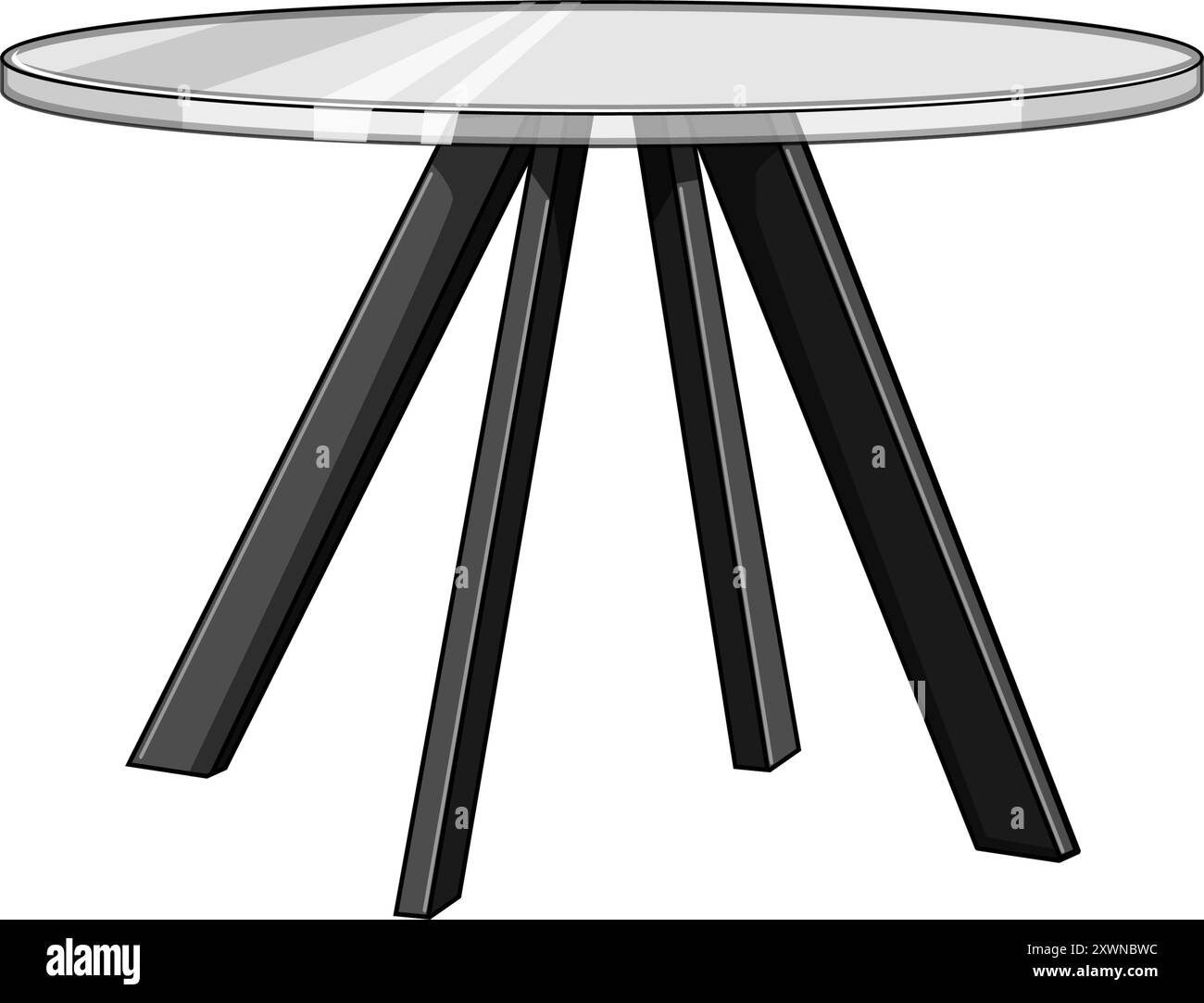 sophisticated glass table cartoon vector illustration Stock Vector ...