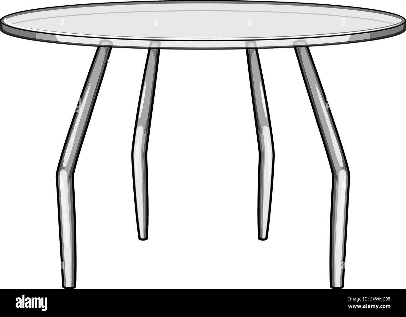 chic glass table cartoon vector illustration Stock Vector Image & Art ...