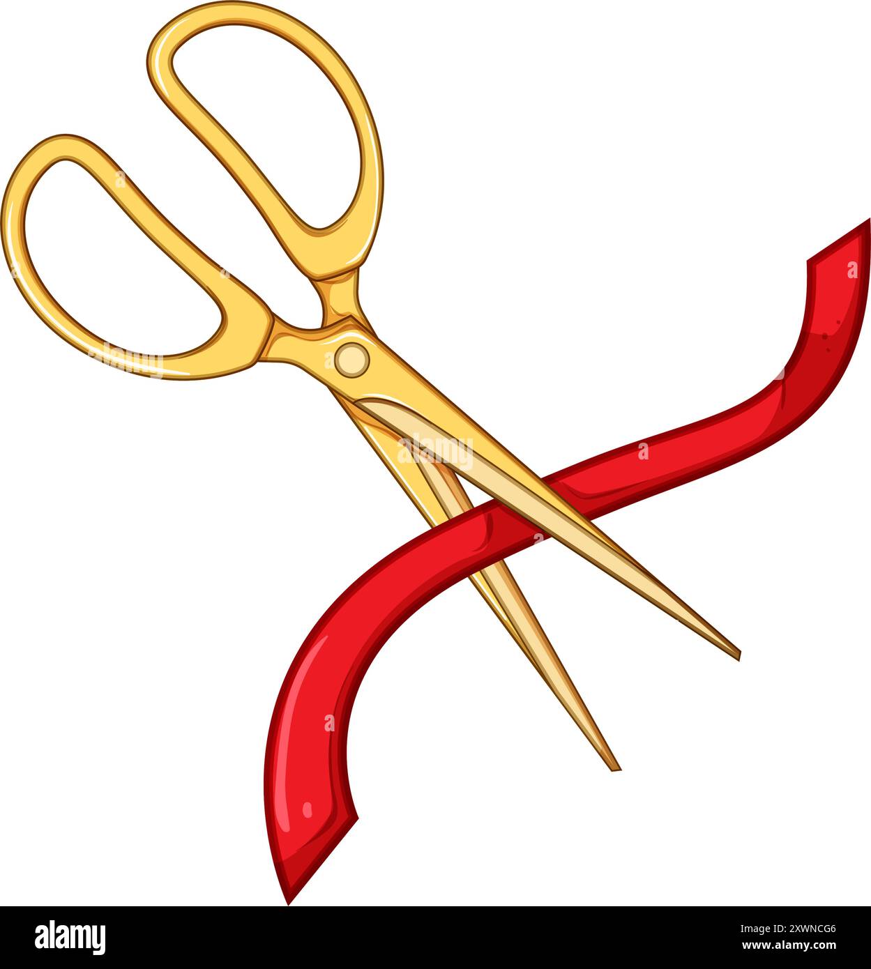 tool gold scissor cartoon vector illustration Stock Vector Image & Art ...