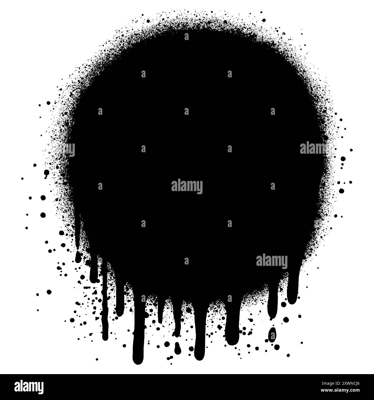 Black ink style spray, blobs and stains of spray paint and texture ...