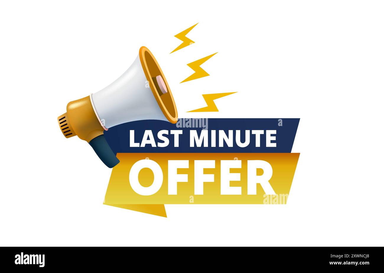 Last minute offer message, megaphone announces news, banner service. Vector Stock Vector Image ...