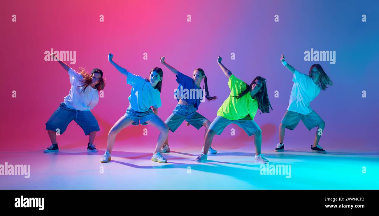 Children perform a high-energy hip hop dance, showing skills of ...