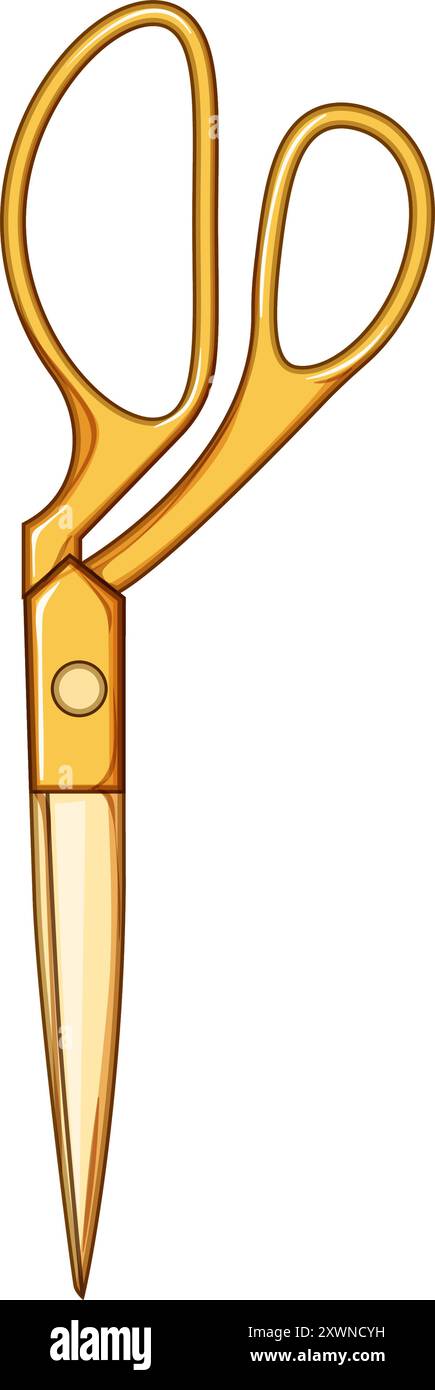 metal gold scissor cartoon vector illustration Stock Vector Image & Art ...