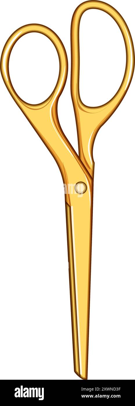 sharp gold scissor cartoon vector illustration Stock Vector Image & Art ...