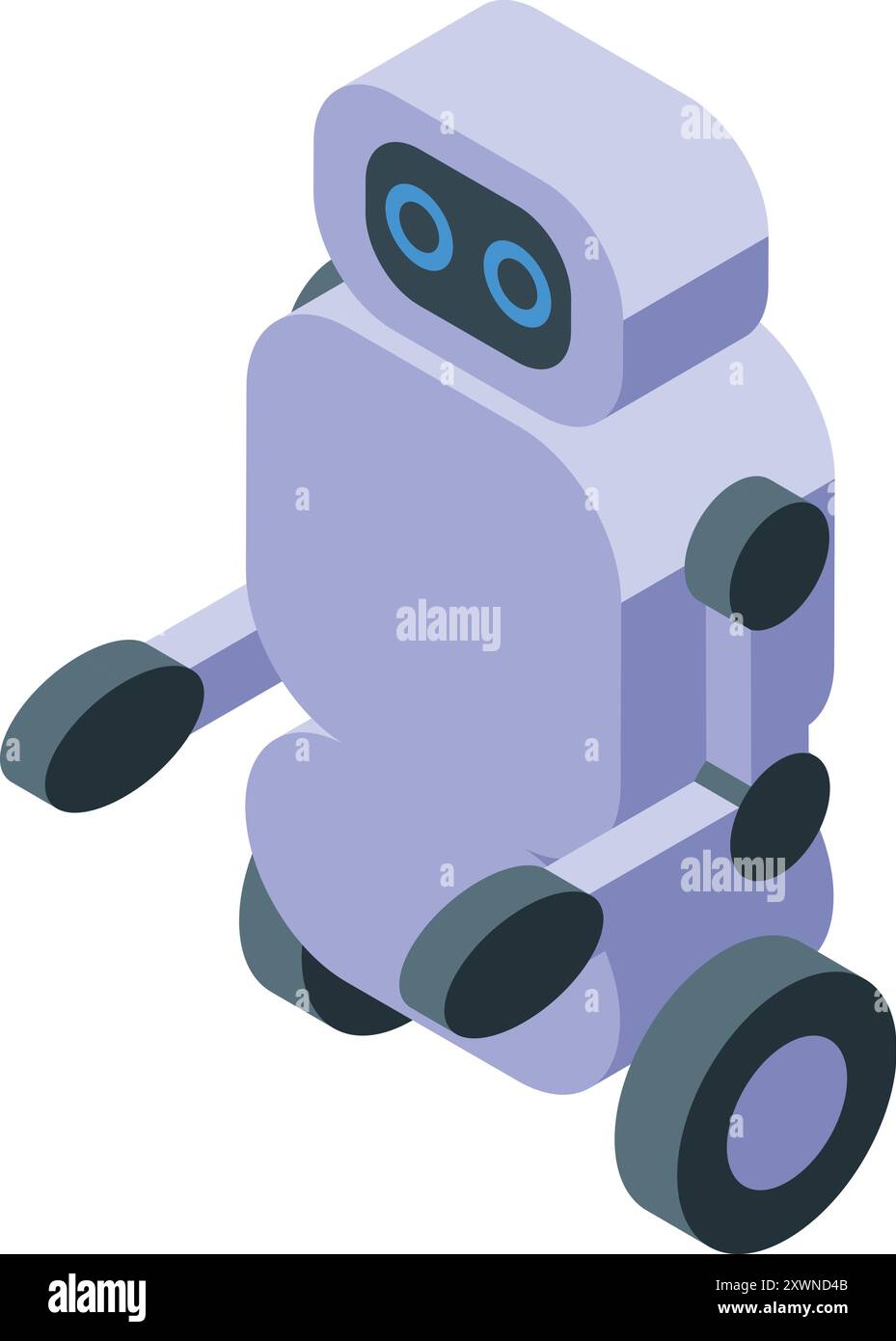 Robot on wheels isolated Stock Vector Images - Alamy