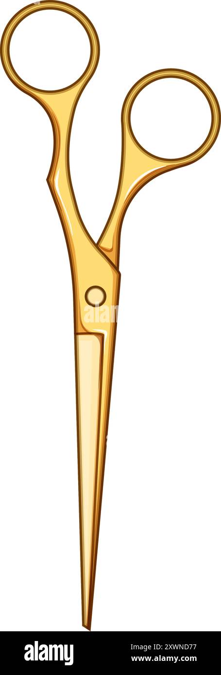 precision gold scissor cartoon vector illustration Stock Vector Image ...