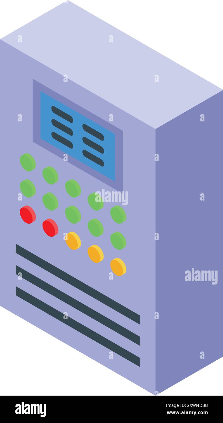 Electrical control panel showing signals with buttons and screen ...
