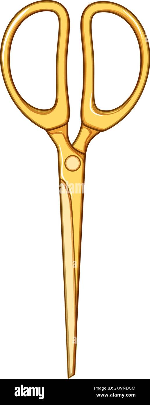 shear gold scissor cartoon vector illustration Stock Vector Image & Art ...