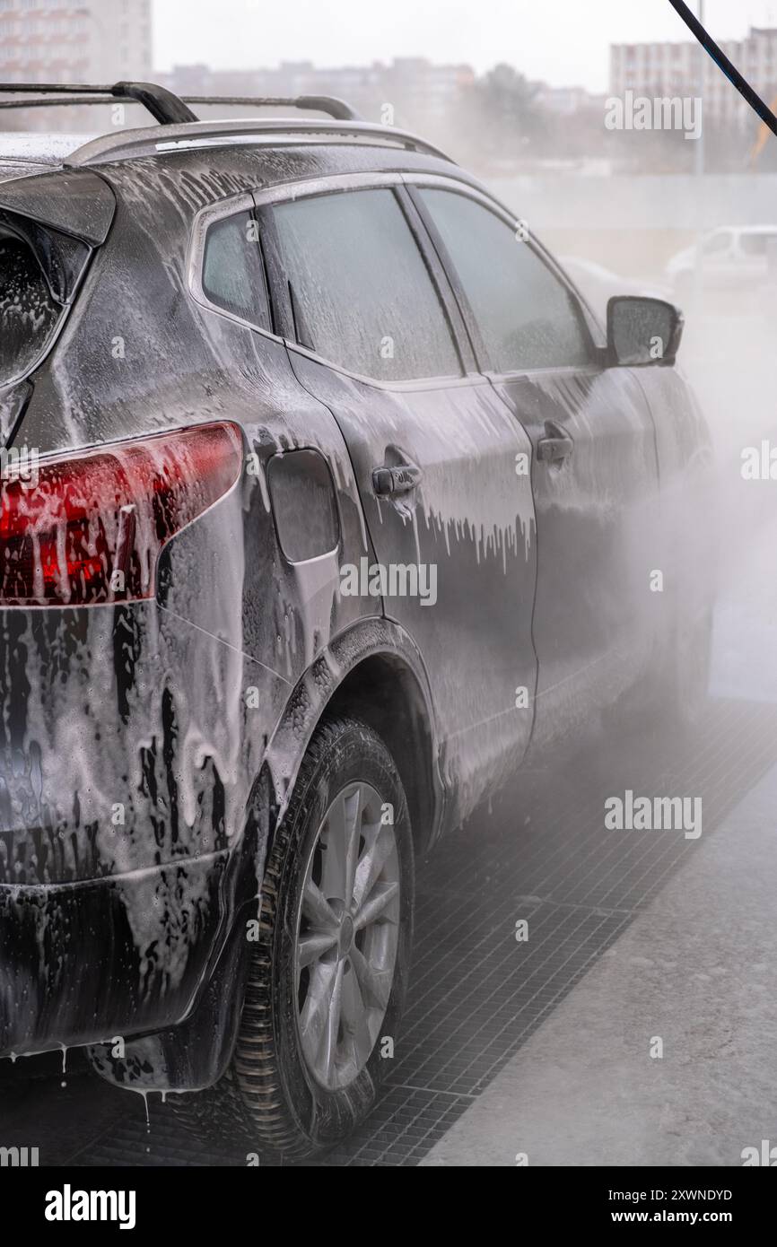 SUV Being Washed at Car Wash Stock Photo - Alamy
