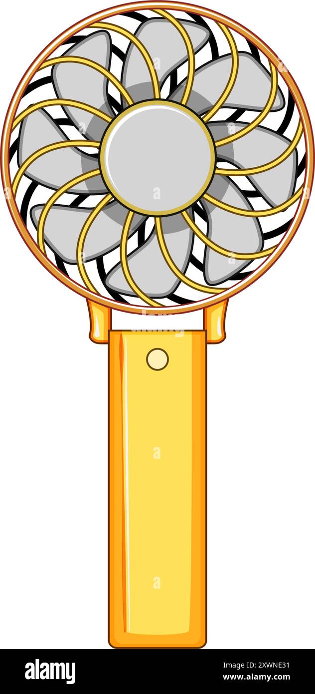 cooling hand electric fan cartoon vector illustration Stock Vector ...