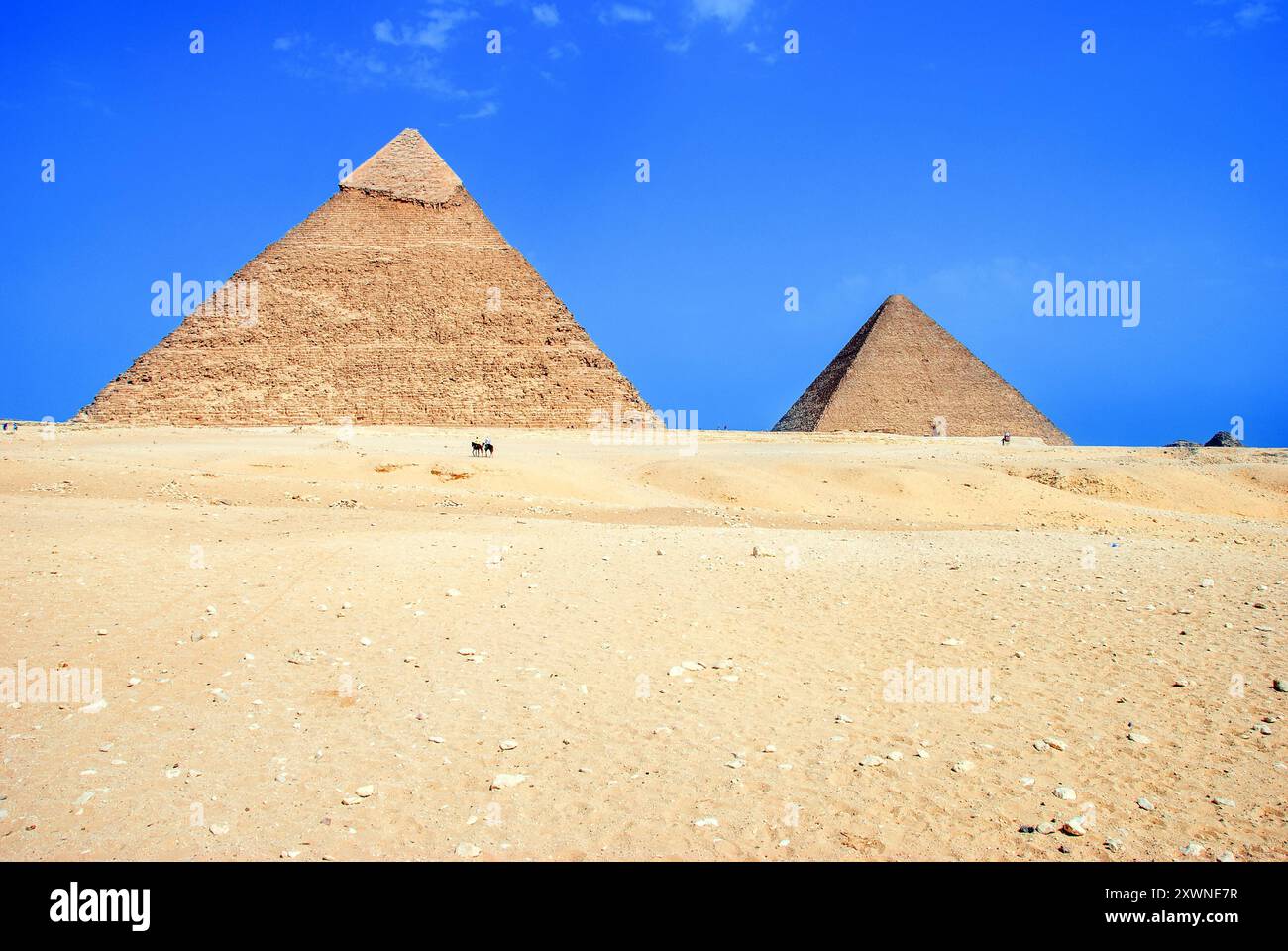 Pyramid of Chephren and Cheops - Giza necropolis, Lower Egypt Stock ...