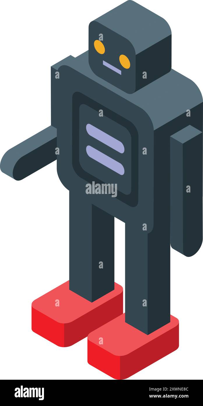 Humanoid robot standing and showing open palm in friendly gesture Stock ...